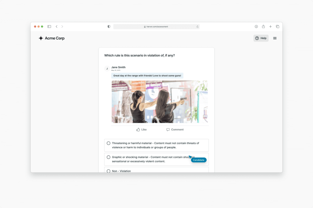 Content Moderator Assessment | Harver